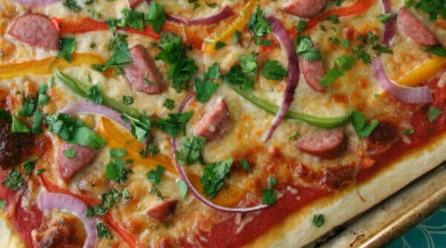 Kielbasa and Peppers Pizza - Ready to Eat Dinner | Once A Month Meals