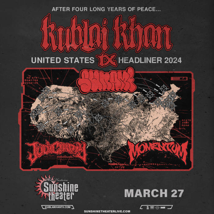 Kublai Khan TX with Sunami * Judiciary * Momentum @ Sunshine Theater ...