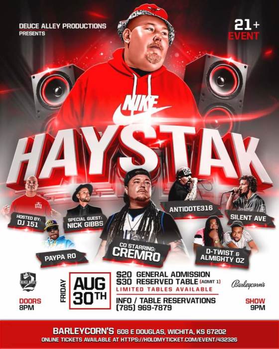 HAYSTAK LIVE @BARLEYCORN'S WICHITA,KS 8-30-2024 BARLEYCORN'S ...