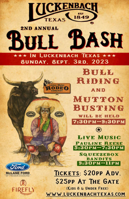 2nd Annual Luckenbach Texas Bull Bash Bull Riding, Mutton Busting @ Luckenbach Texas ...