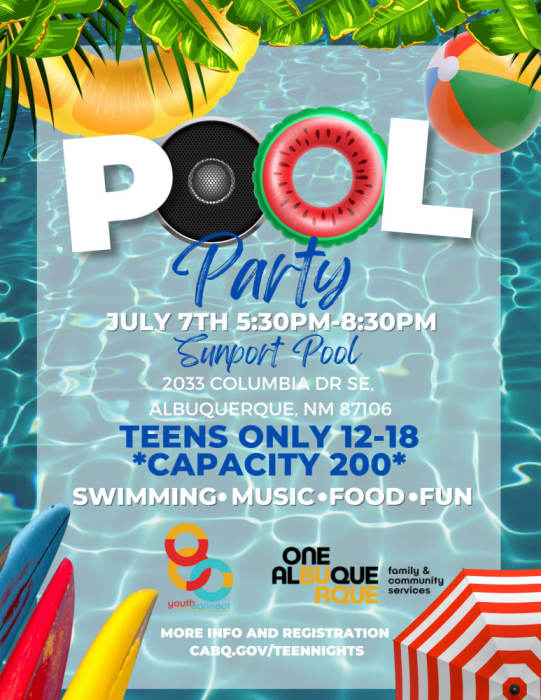 Teen Night Splash! FREE EVENT - Sunport Pool 5:30-8:30 @ Sunport Pool ...