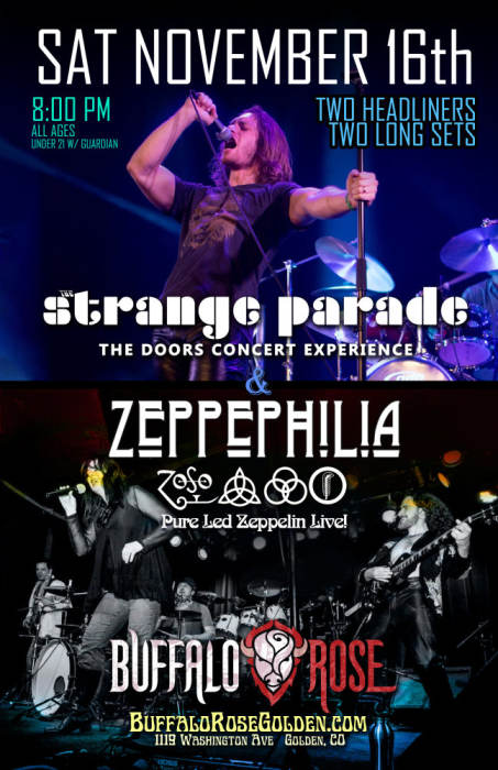 The Strange Parade (Doors Tribute) and Zeppephila (Led Zeppelin Tribute ...