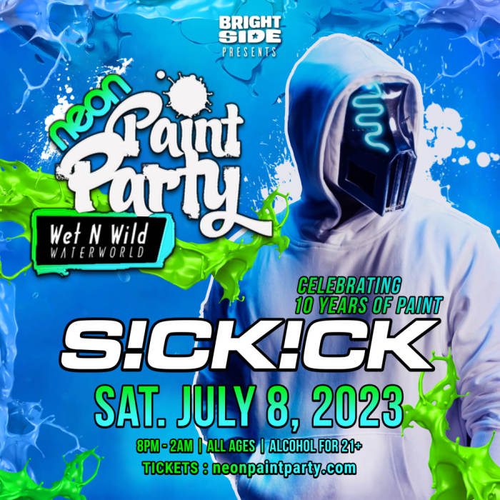 The Neon Paint Party Feat. SICKICK @ WET-N-WILD WATERWORLD Anthony, TX ...