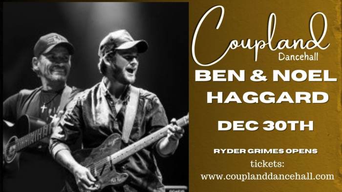 Ben & Noel Haggard @ Coupland Dancehall Coupland, TX - December 30th ...
