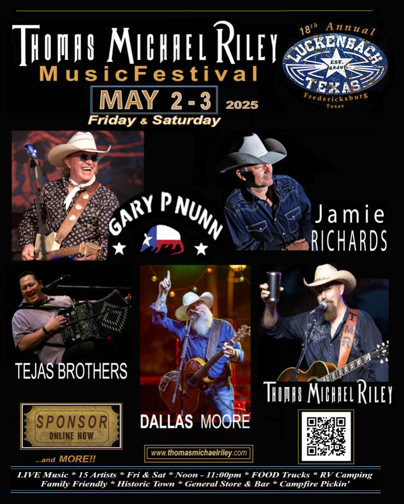 THOMAS MICHAEL RILEY Music Festival @ Luckenbach Texas - May 2nd 2025 ...