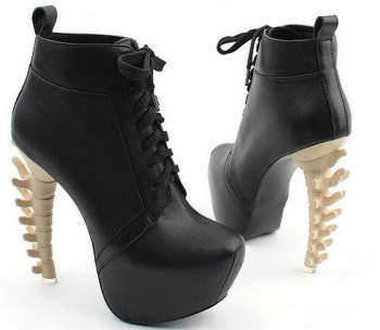Shoe of the Day | Glamzelle Skeleton Spine High Heels Booties | SHOEOGRAPHY
